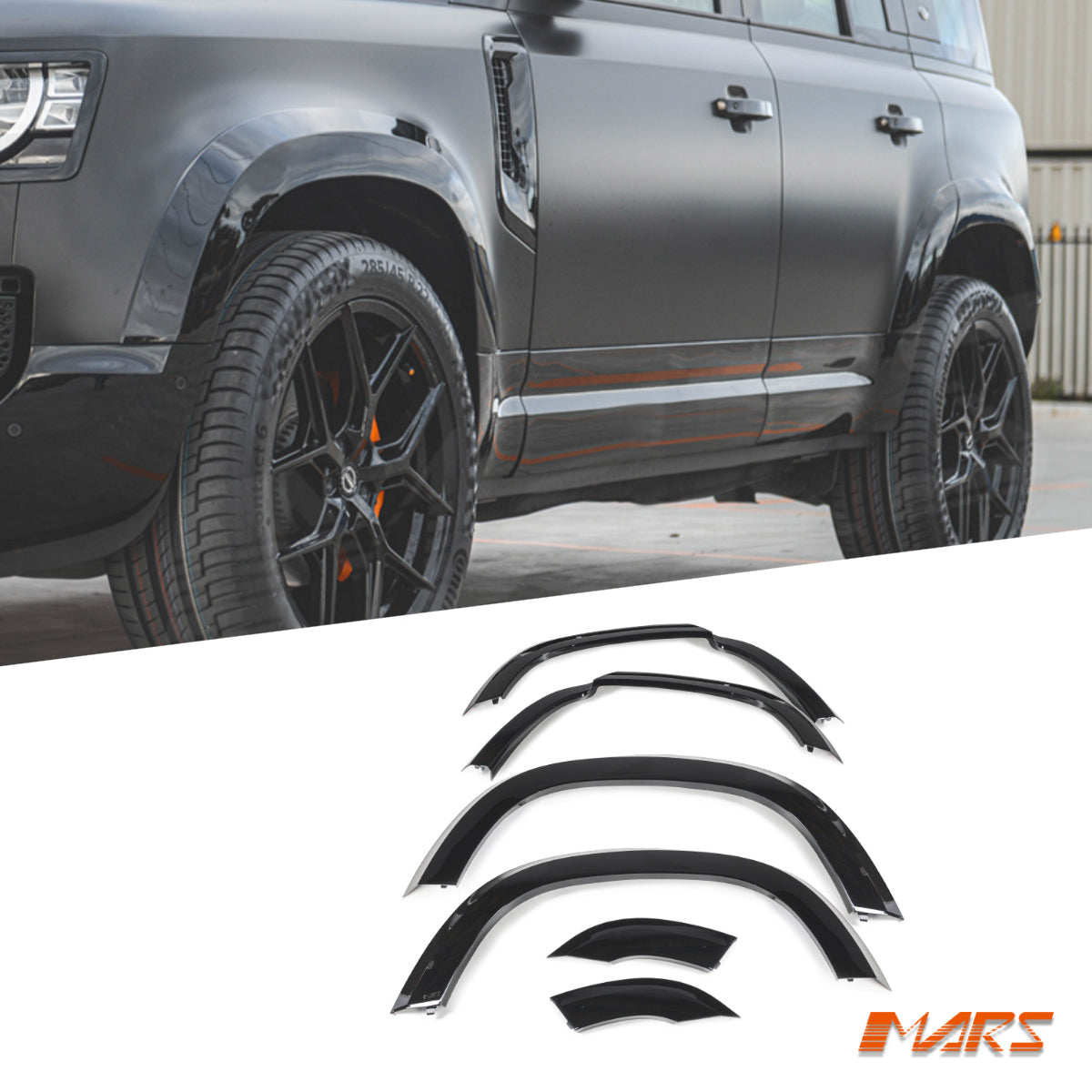 Gloss Black Wheel Arches Extensions Fender Flares for Land Rover Defen